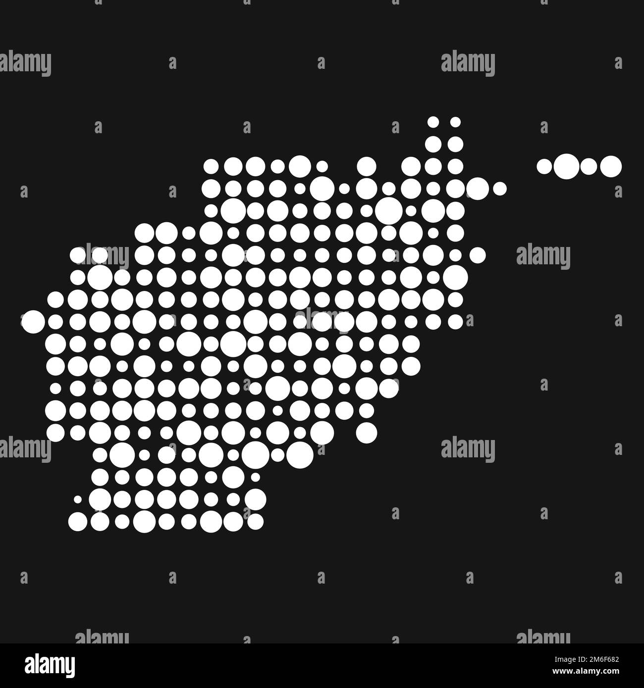 Afghanistan Map Silhouette Pixelated Generative Pattern Illustration