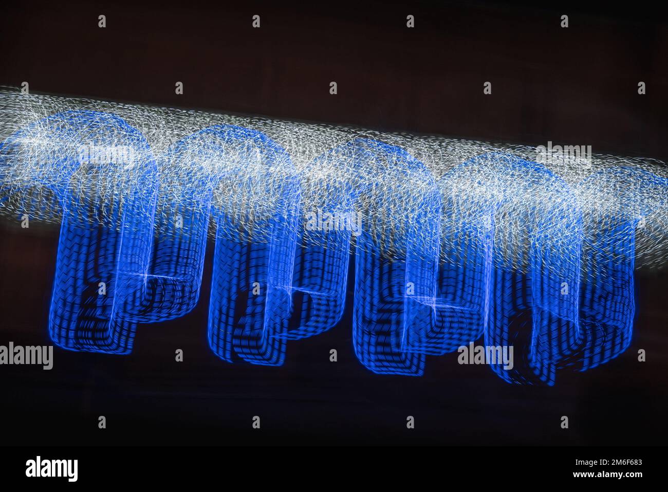 Beautiful colorful background.Long exposure light painting, curvy lines ...