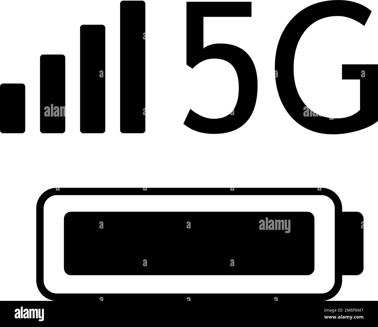 5G bar icon isolated on white background. Status bar symbol modern ... 5G bar icon isolated on white background. Status bar symbol modern ...