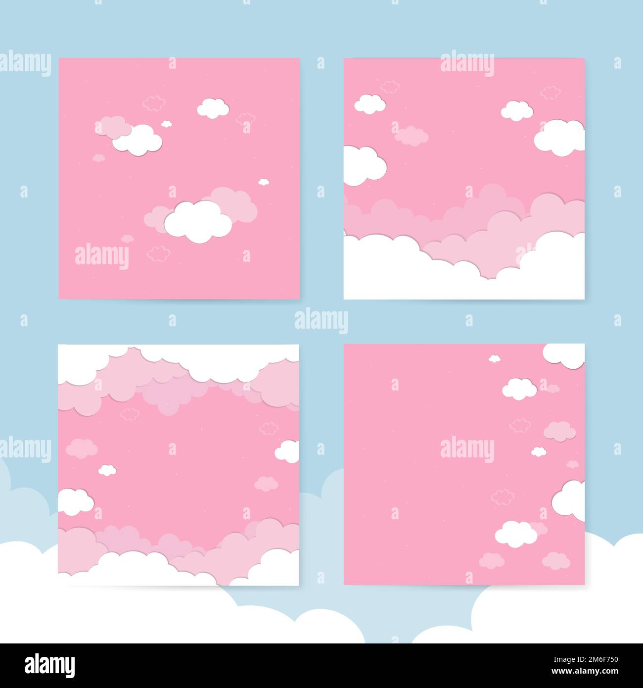 Pink sky with clouds wallpaper vector set Stock Vector Image & Art - Alamy