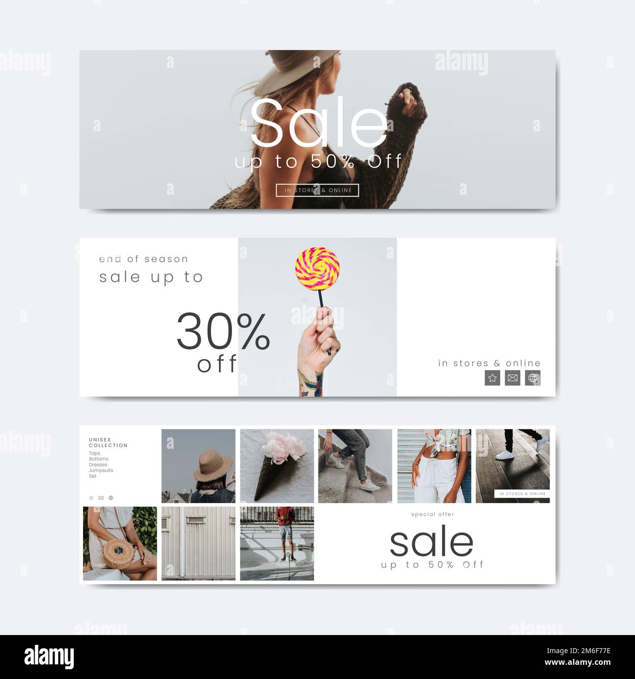 Shop sale offer templates set vector Stock Vector Image & Art - Alamy