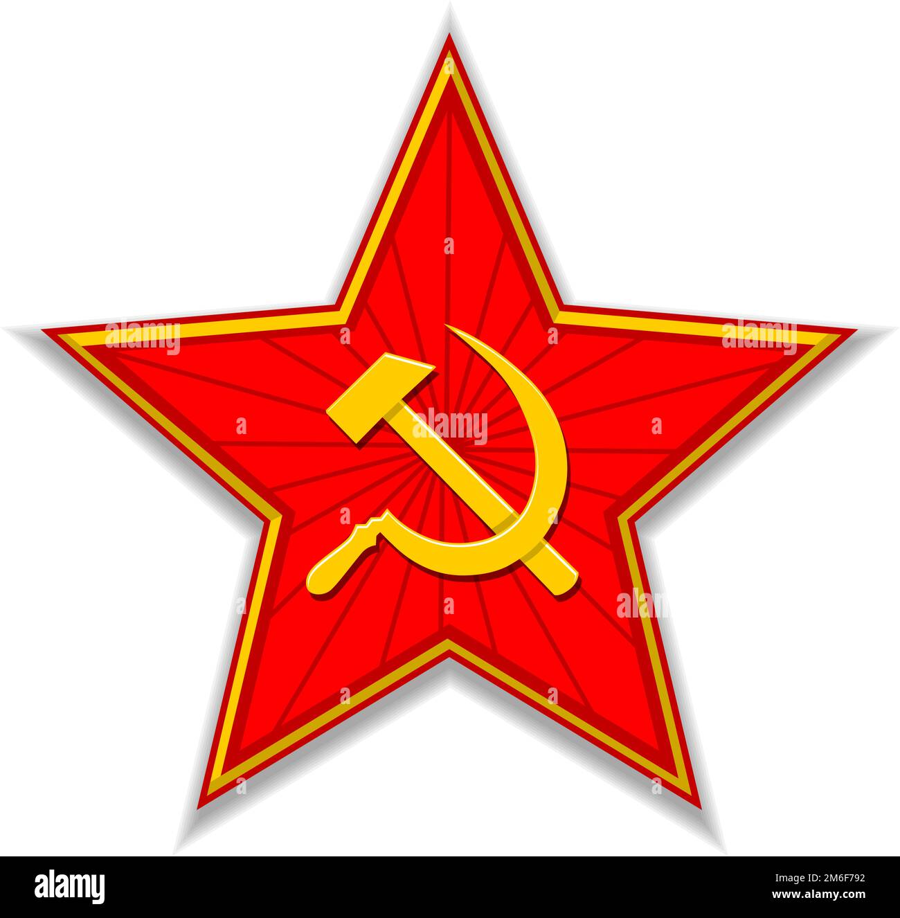 Soviet red star with sickle and hammer. Star of soldiers Victory ...