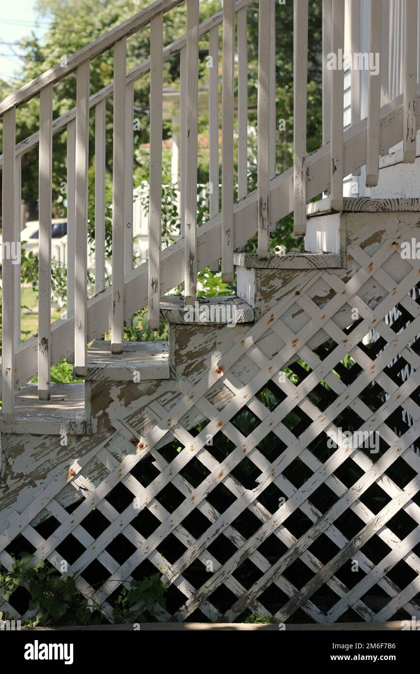 Typical common stairs going up to a cottage home Stock Photo - Alamy