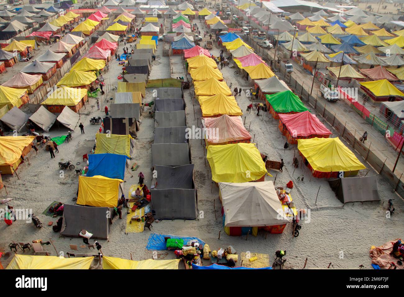 Prayagraj, India. 04/01/2023, A general view of a tent city built for ...