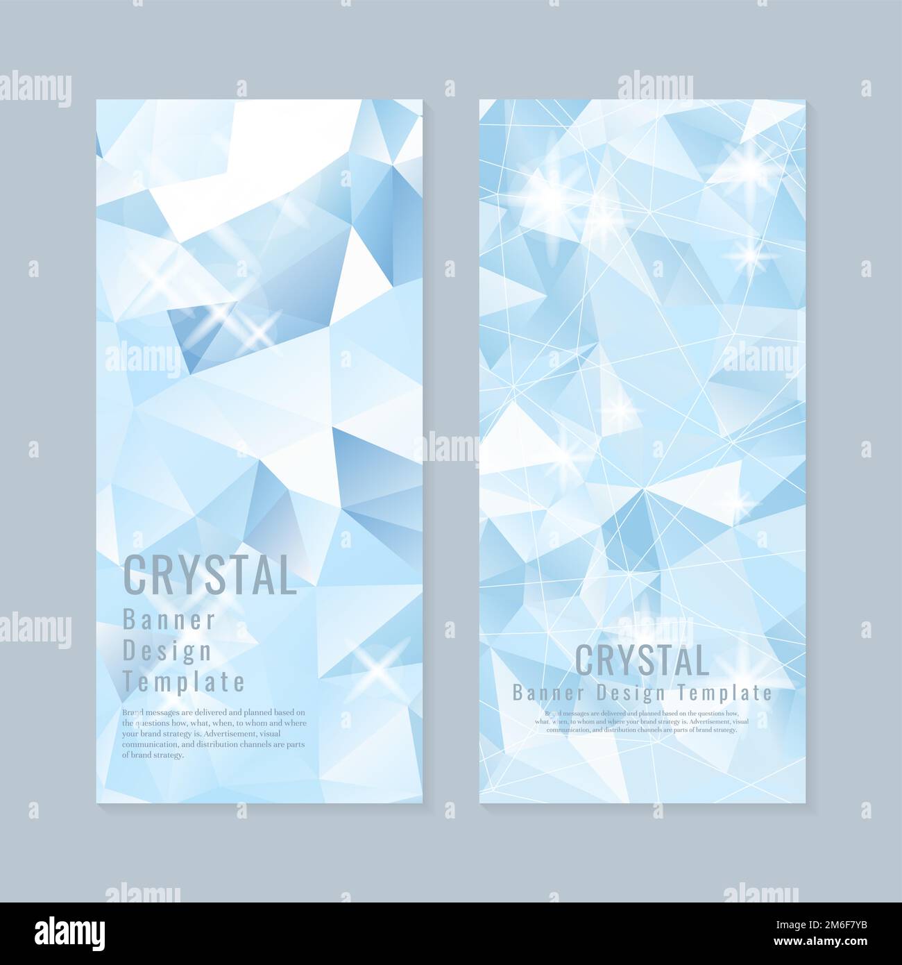 Blue and white crystal textured banner template vector Stock Vector ...