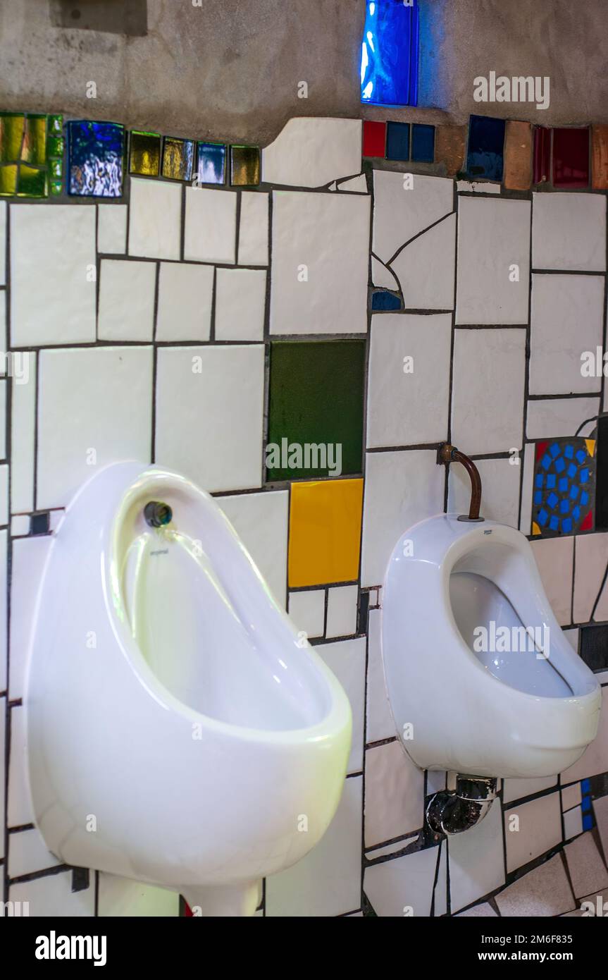 The Hundertwasser designed toilets in Kawakawa, Northland, New Zealand ...