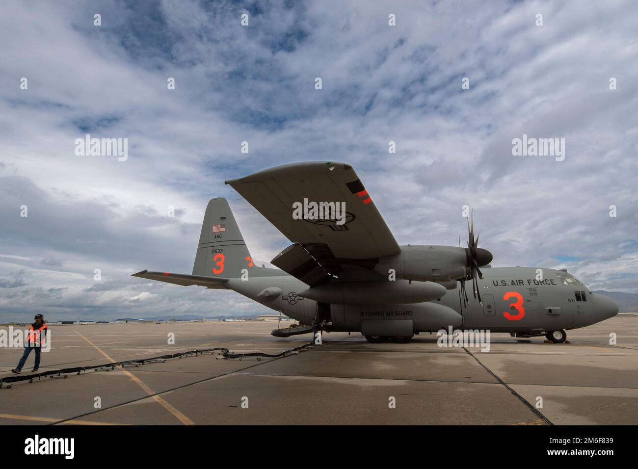 A C-130 from the 153d Airlift Wing equipped with USDA Forest Service ...