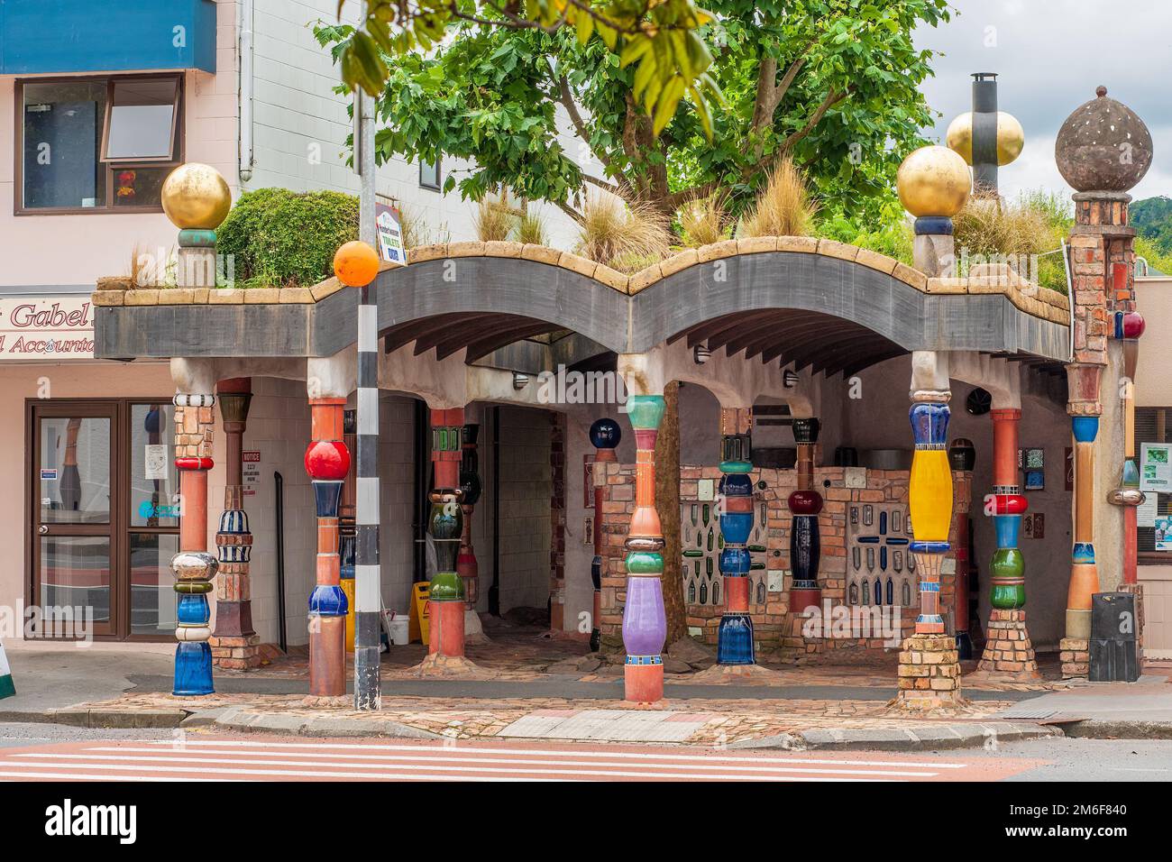 The Hundertwasser designed toilets in Kawakawa, Northland, New Zealand ...