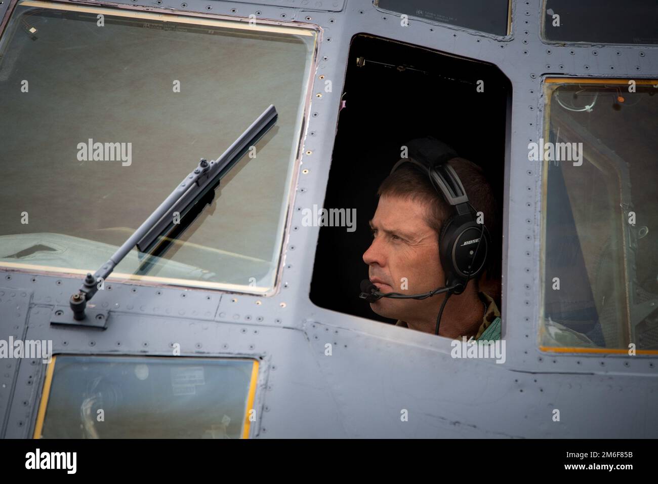 A C-130 pilot from the 153d Airlift Wing equipped with USDA Forest ...
