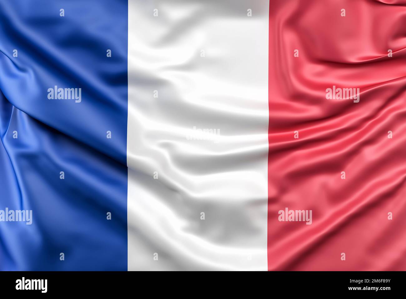 Ruffled Flag of France. 3D Rendering Stock Photo - Alamy