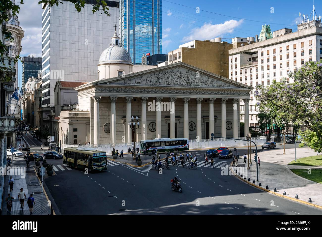 Buenos Aires, Argentina - January 2, 2023: A busy street in the central ...