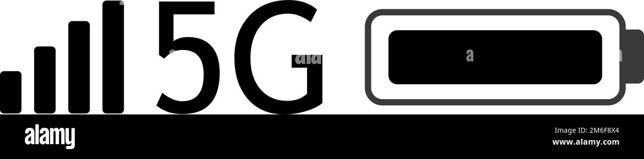 5g bars signal icon. 5g bars icon with vector design. isolated on white ...