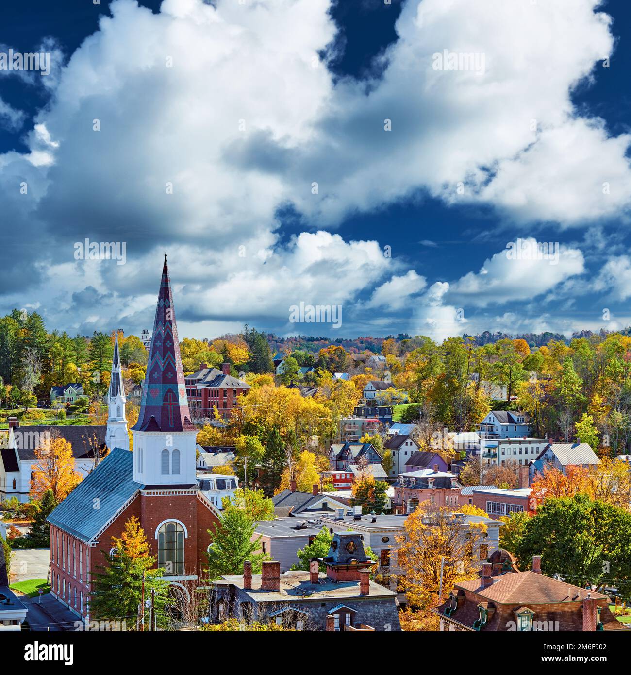 Montpelier town skyline in autumn, Vermont, USA Stock Photo - Alamy