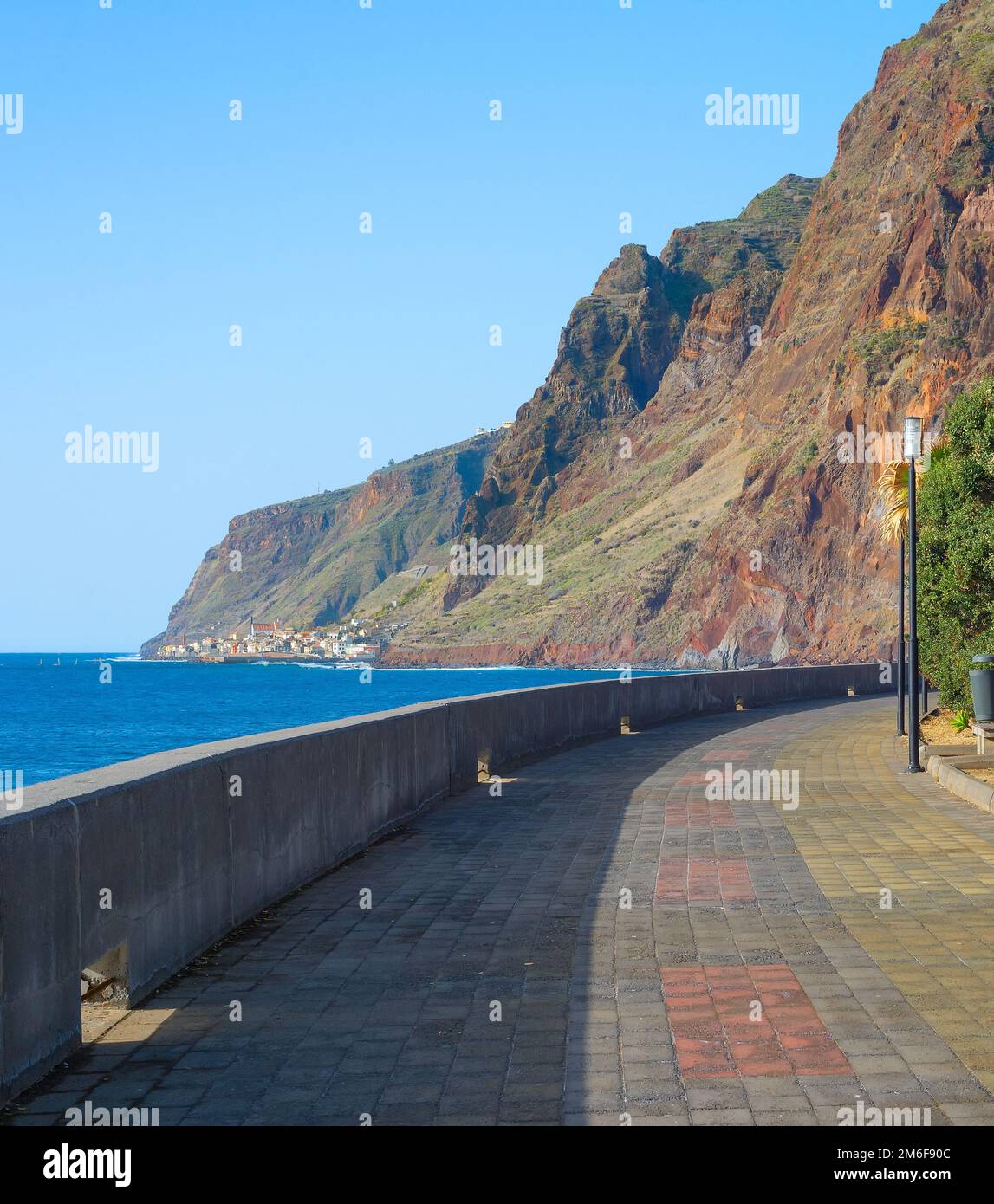 Embankment empry promanade Madeira island Stock Photo - Alamy