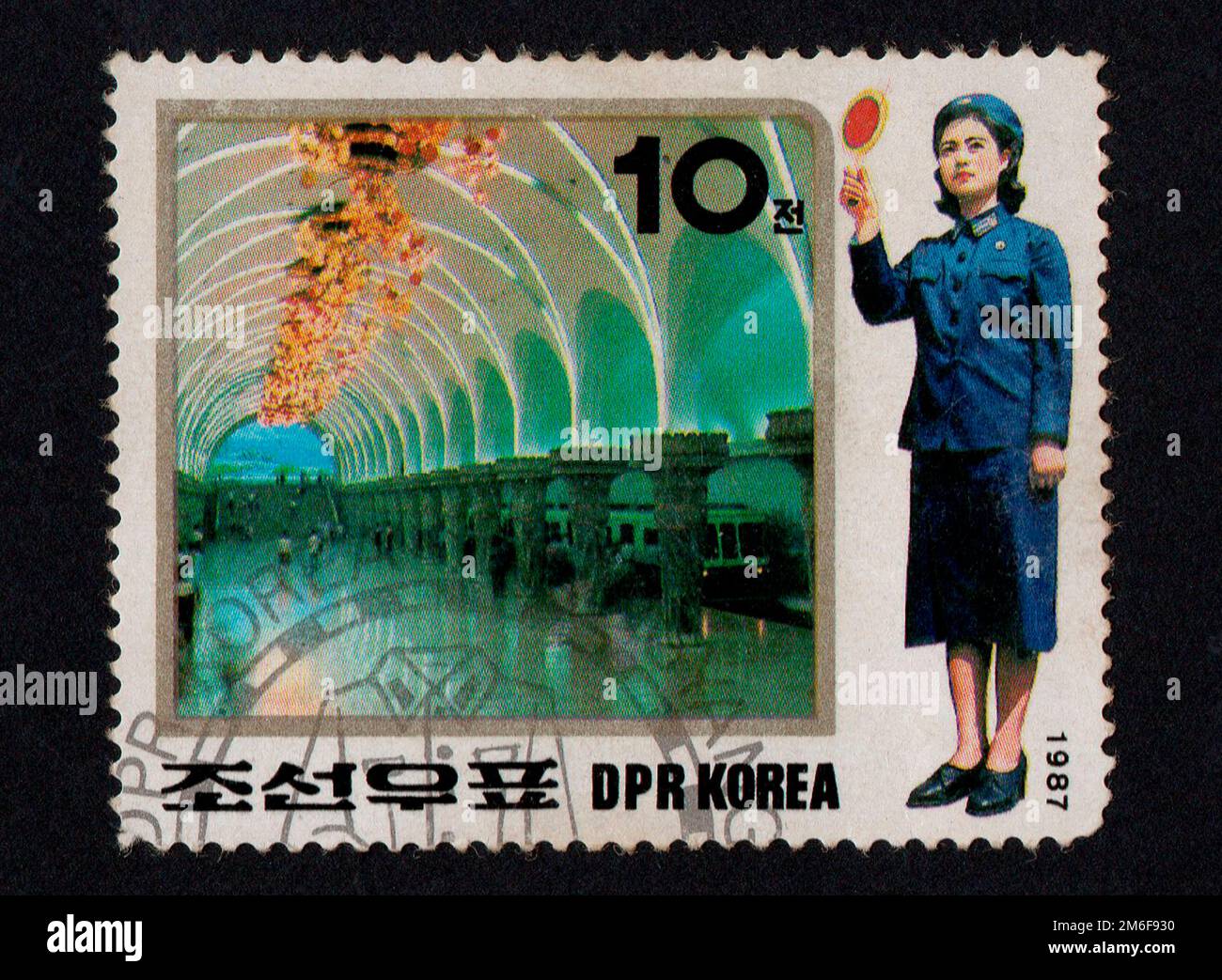 DPR Korea - CIRCA 1987: Post stamps printed in DPR Korea in 1987 and ...
