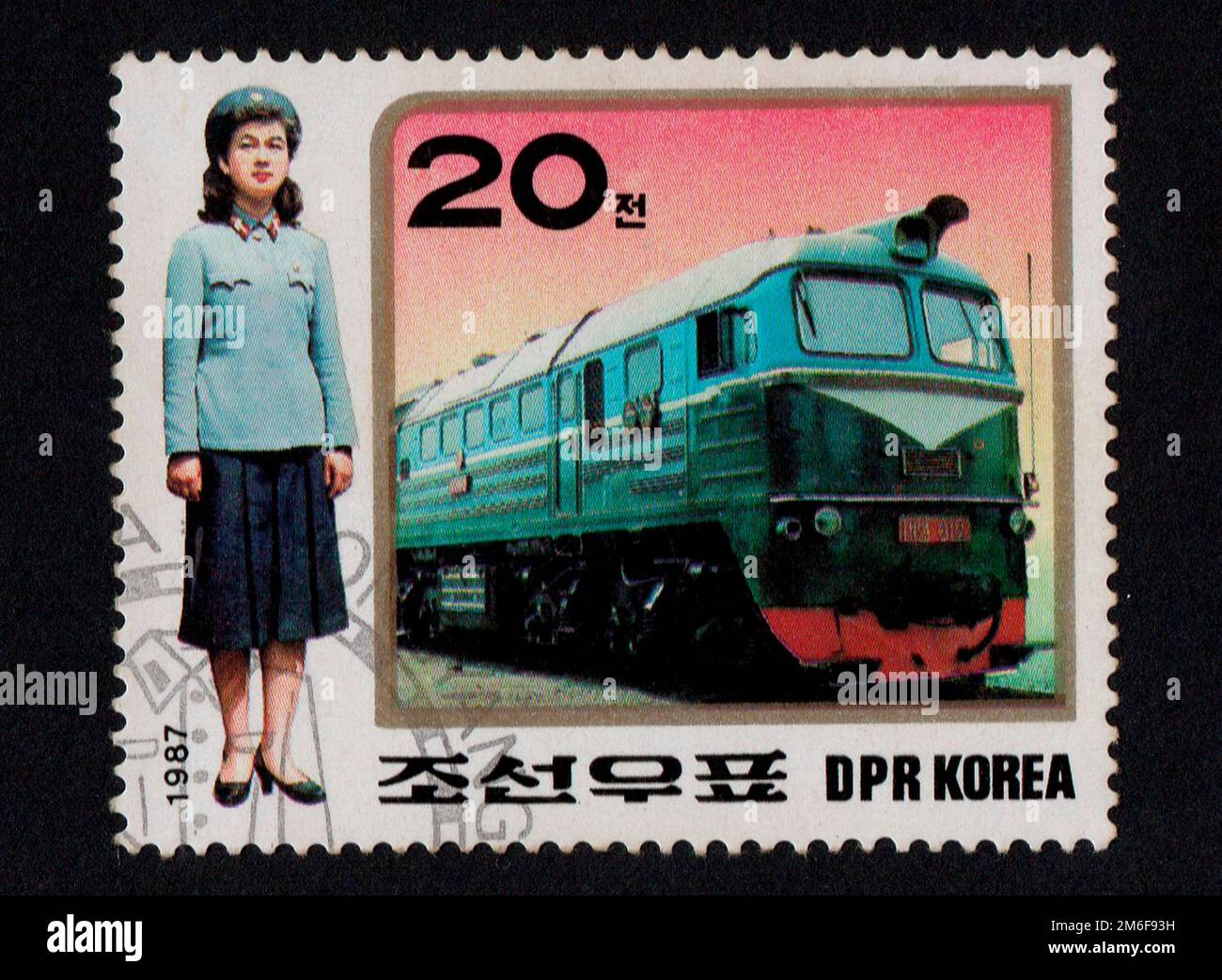 DPR Korea - CIRCA 1987: Post stamps printed in DPR Korea in 1987 and ...