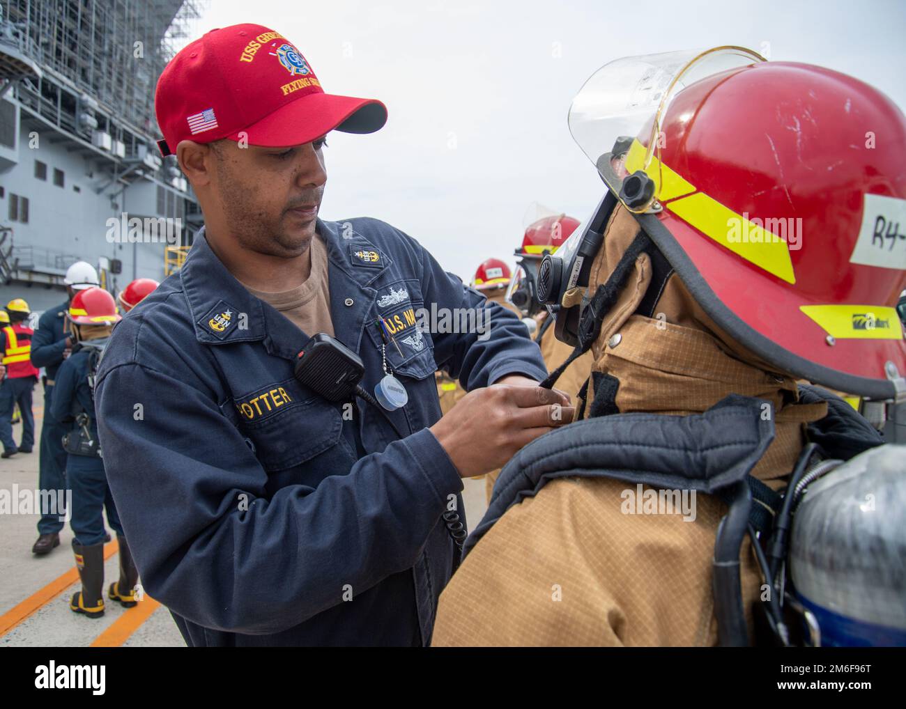 Senior Chief Damage Controlman John Potter, assigned to the amphibious ...