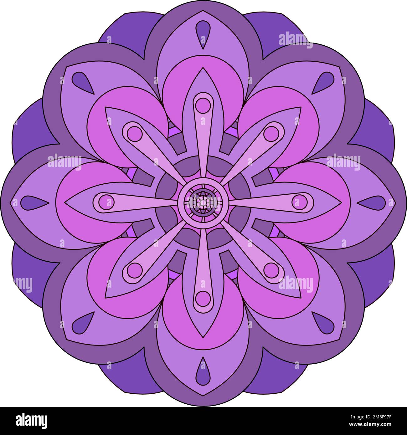Mandala illustration, round symmetrical boho pattern Stock Vector Image ...