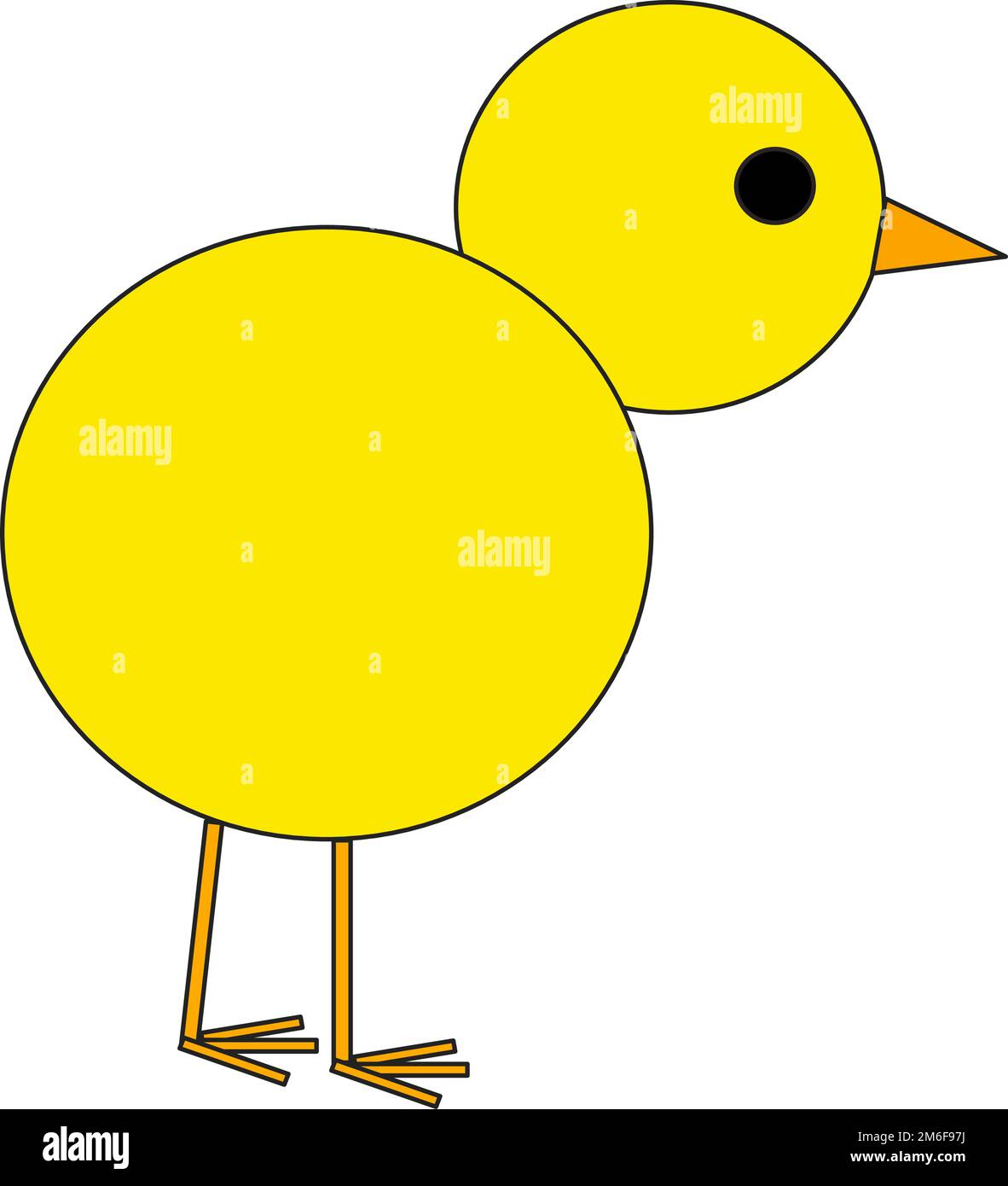 Abstract chick illustration, geometric yellow shapes isolated on ...