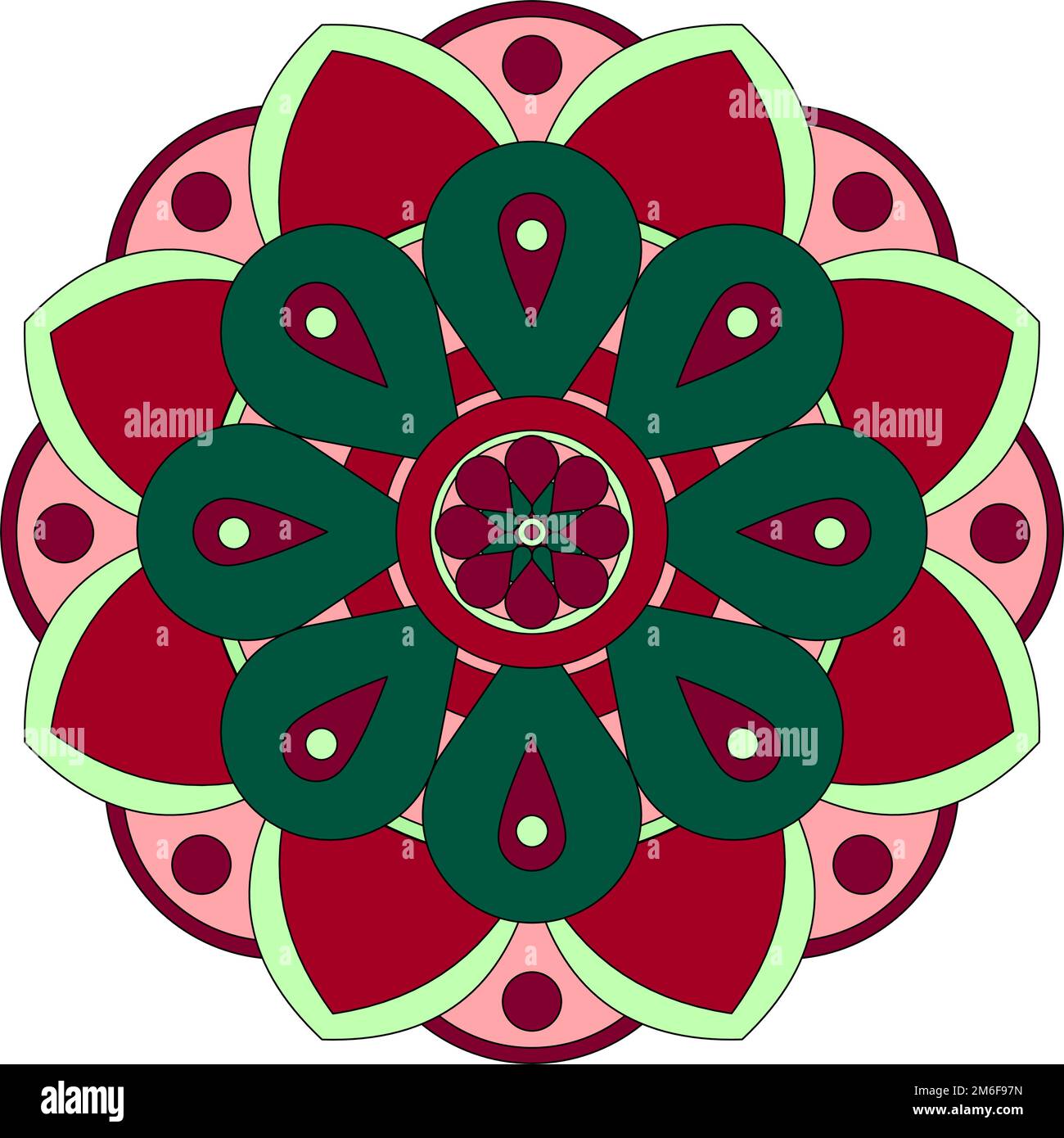 Mandala illustration, round symmetrical boho pattern Stock Vector Image ...