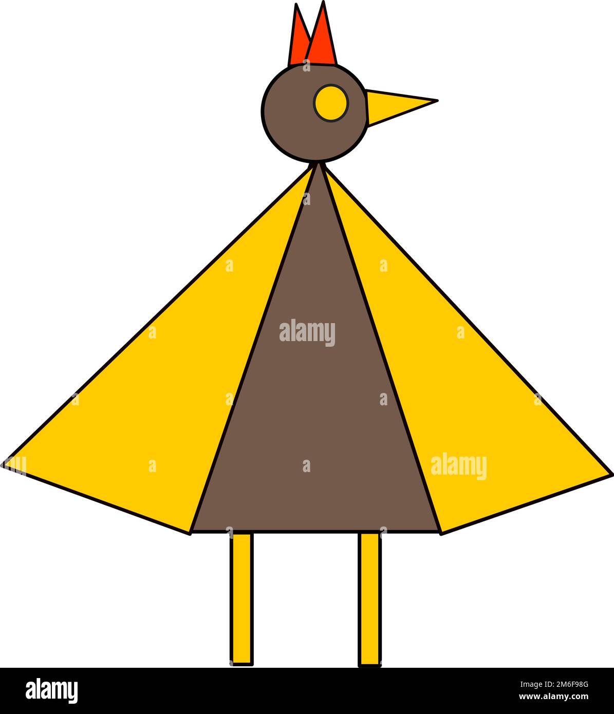 Abstract bird illustration, geometric shapes isolated on background ...