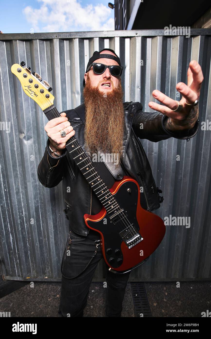 Mikey Demus, guitarist for the band Skindred, O2 Academy, Bristol Stock ...