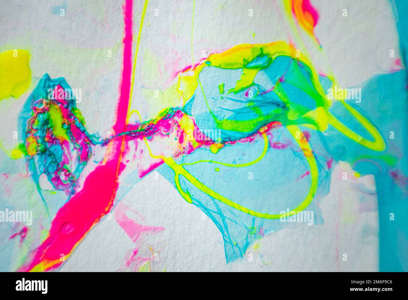 Texture created with paints of primary colors, magenta, blue and yellow ...