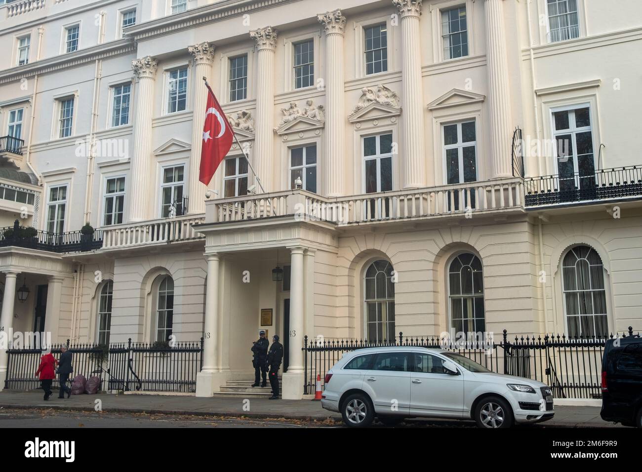 London- December 2022: Turkish Embassy on Belgrave Square Stock Photo ...