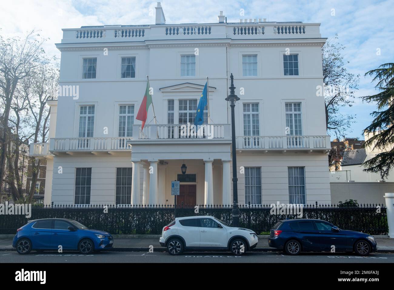 London- December 2022: Embassy of Portugal on Belgrave Square ...