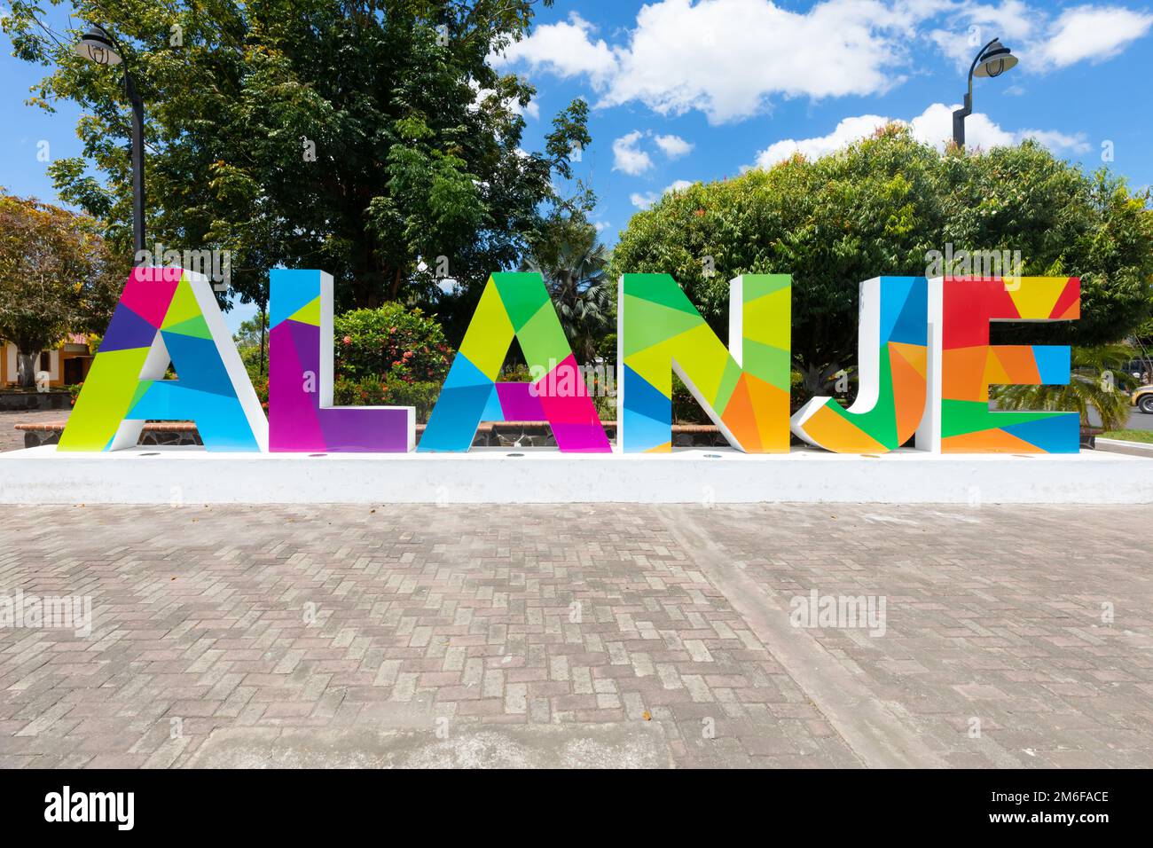 Panama, welcome sign of Alanje town Stock Photo - Alamy