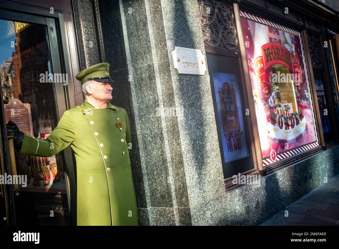 London- December 2022: Outside Harrods department store in ...