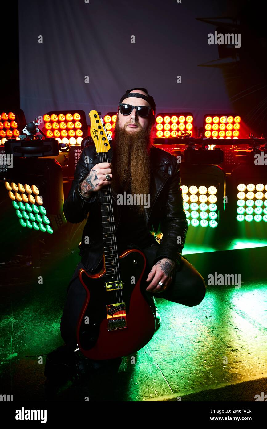 Mikey Demus, guitarist for the band Skindred, O2 Academy, Bristol Stock ...