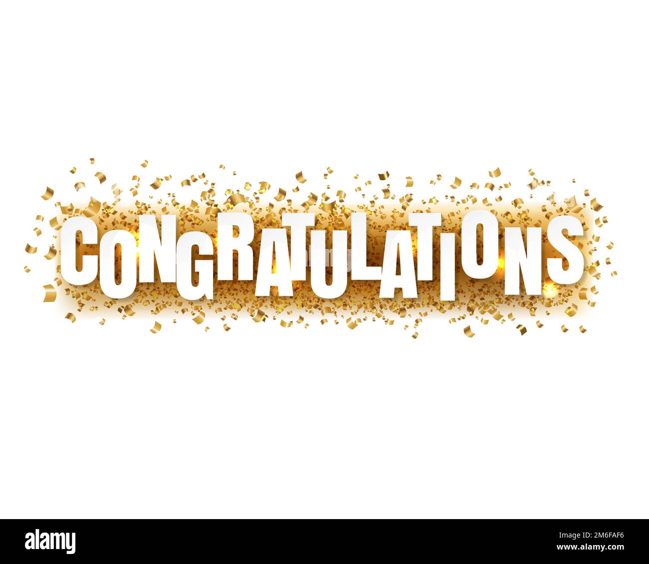 Congratulations Text With Confetti White Background Stock Photo - Alamy