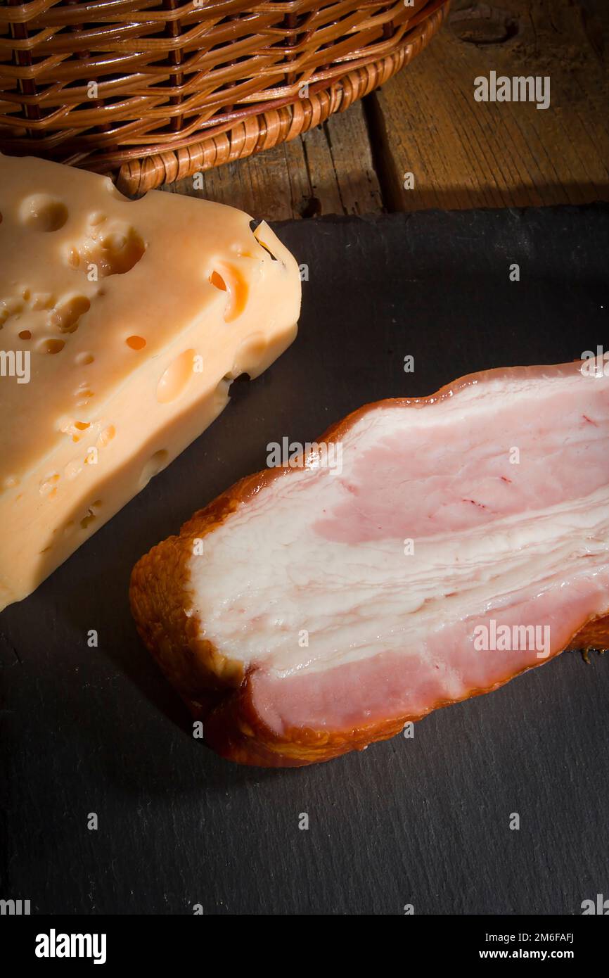 Cheese and bacon Stock Photo - Alamy