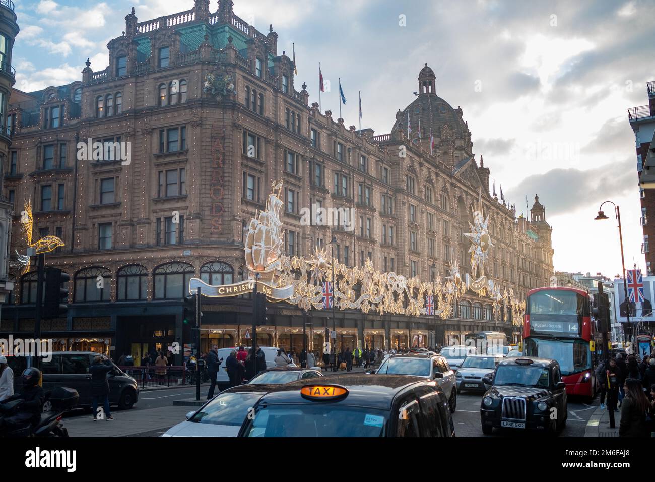 London- December 2022: Harrods department store in Knightsbridge ...