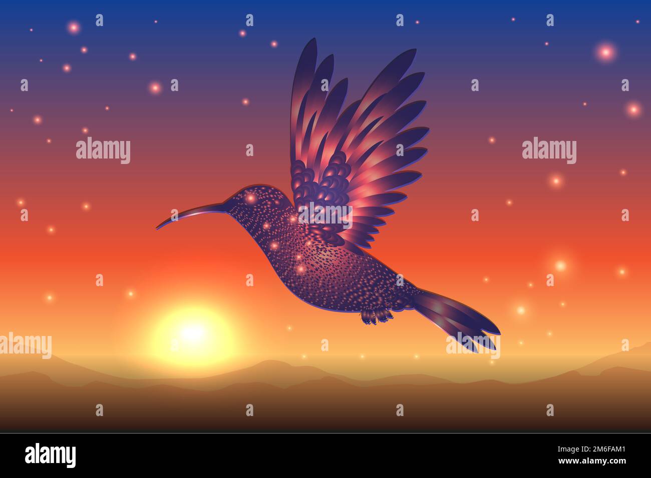 Magical blue hummingbird Stock Photo - Alamy