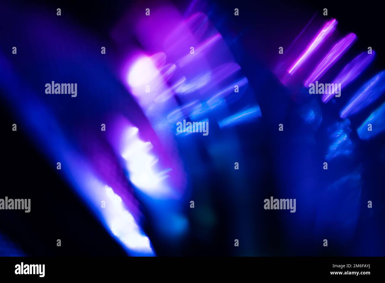 Blur neon light. Lens flare overlay. Bokeh fluorescent flash gleam ...