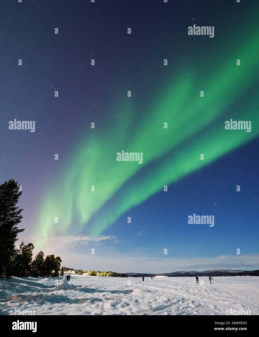 Aurora Borealis over Inari in Finland Stock Photo - Alamy