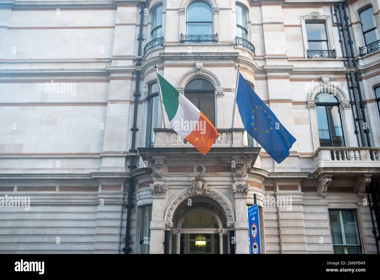 London- December 2022: Embassy of Ireland in Victoria Belgravia area of ...