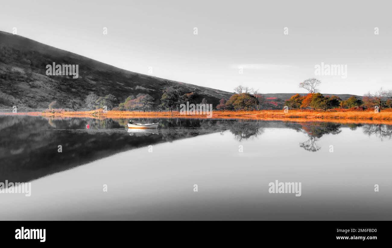 Loch Brora reflections Stock Photo - Alamy