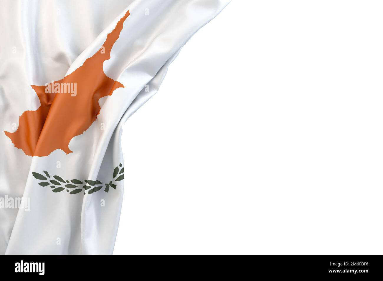 Flag of Cyprus in the corner on white background. Isolated Stock Photo ...