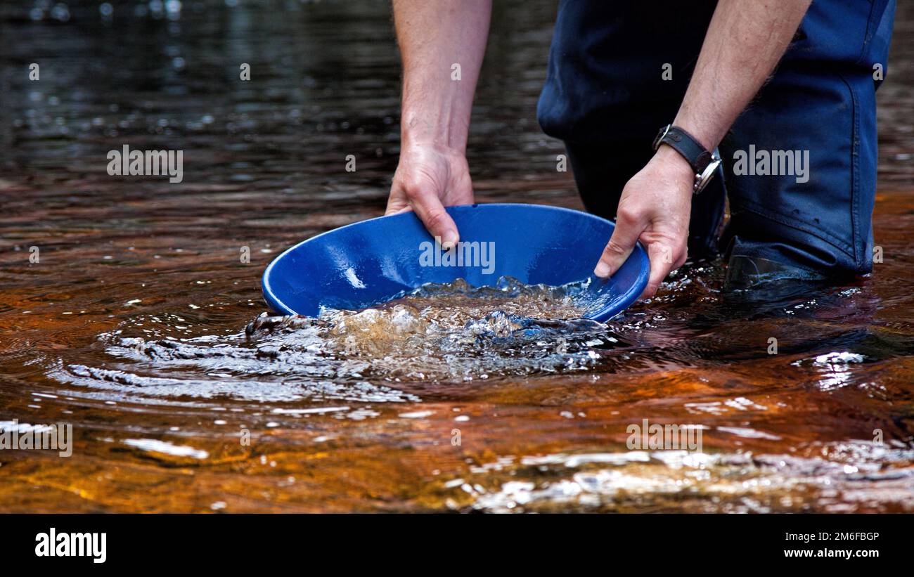 Gold panning river in scotland hi-res stock photography and images - Alamy