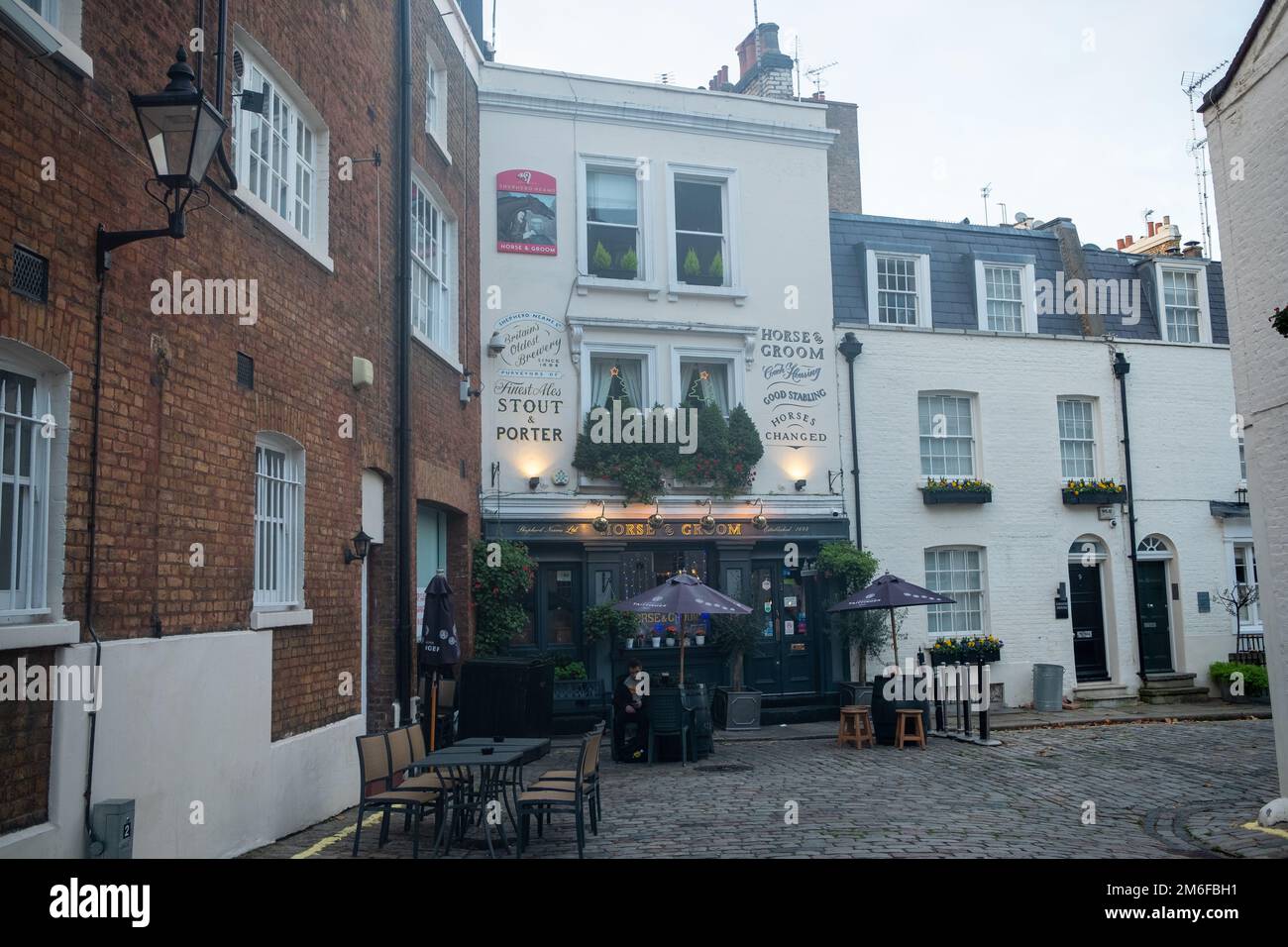 London- December 2022: The Horse & Groom pub in Knightsbridge ...