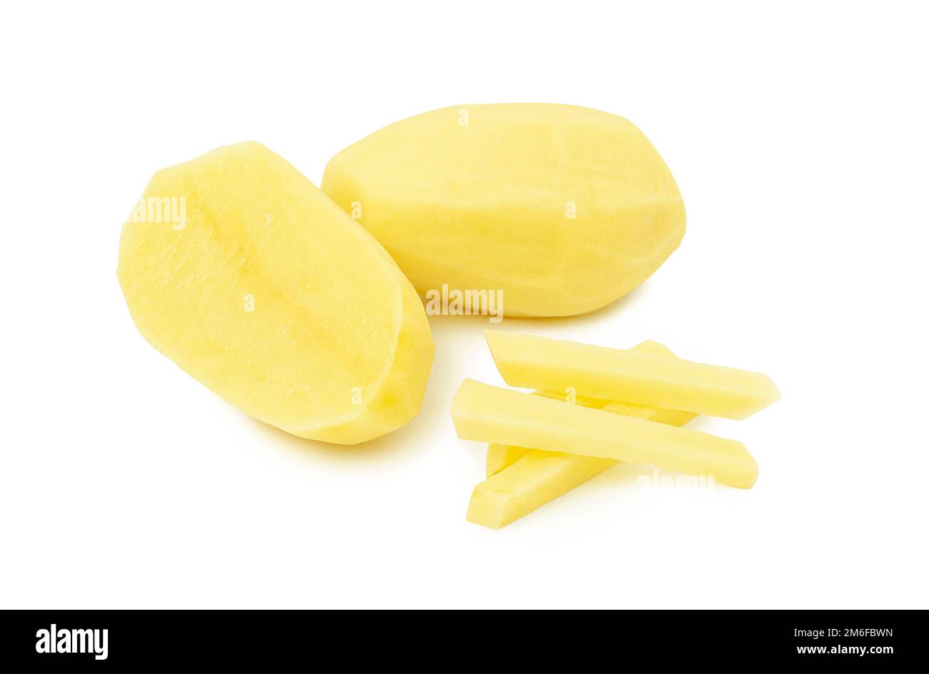 Raw peeled potato isolated on white background Stock Photo - Alamy