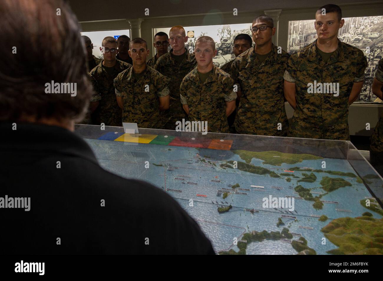 A docent at the command museum at Marine Corps Recruit Depot (MCRD) San ...