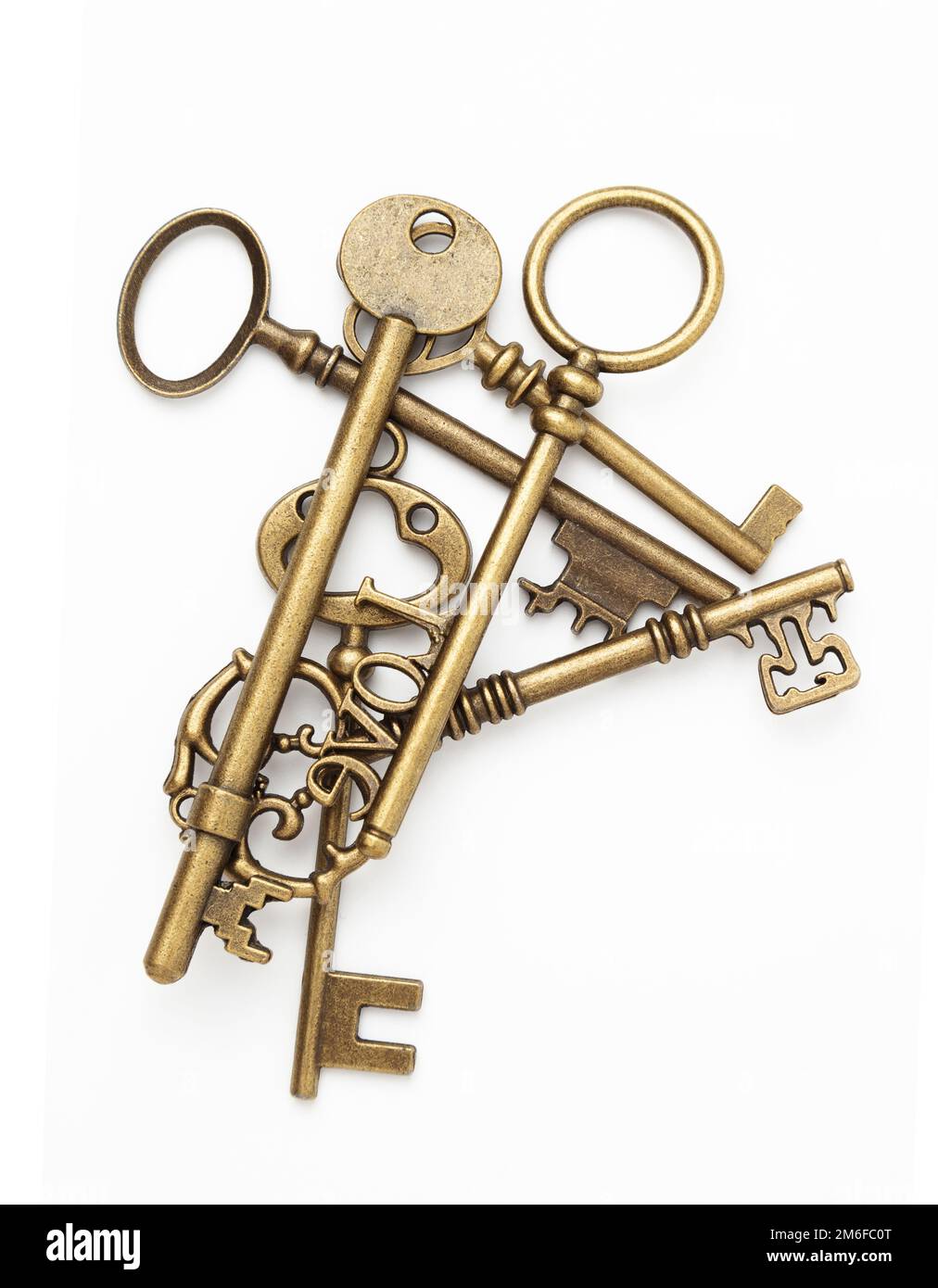 Vintage Keys Collection Isolated On White Background Stock Photo - Alamy