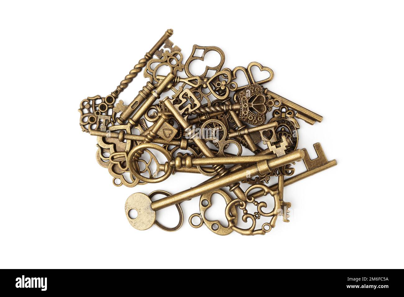 Vintage Keys Collection Isolated On White Background Stock Photo - Alamy