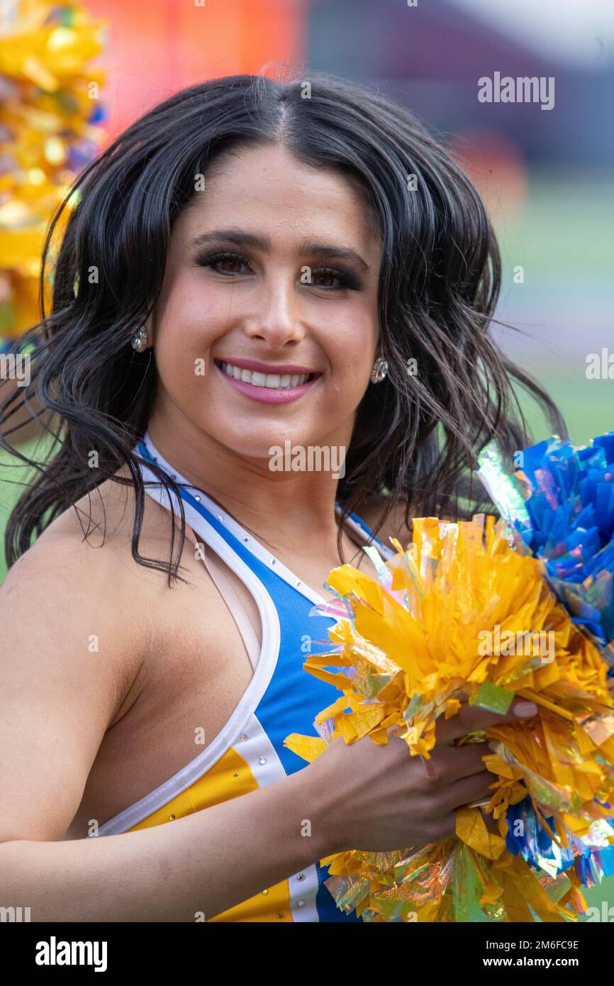 UCLA Dance Team Leah Roga cheers during the 2022 Tony the Tiger Sun ...