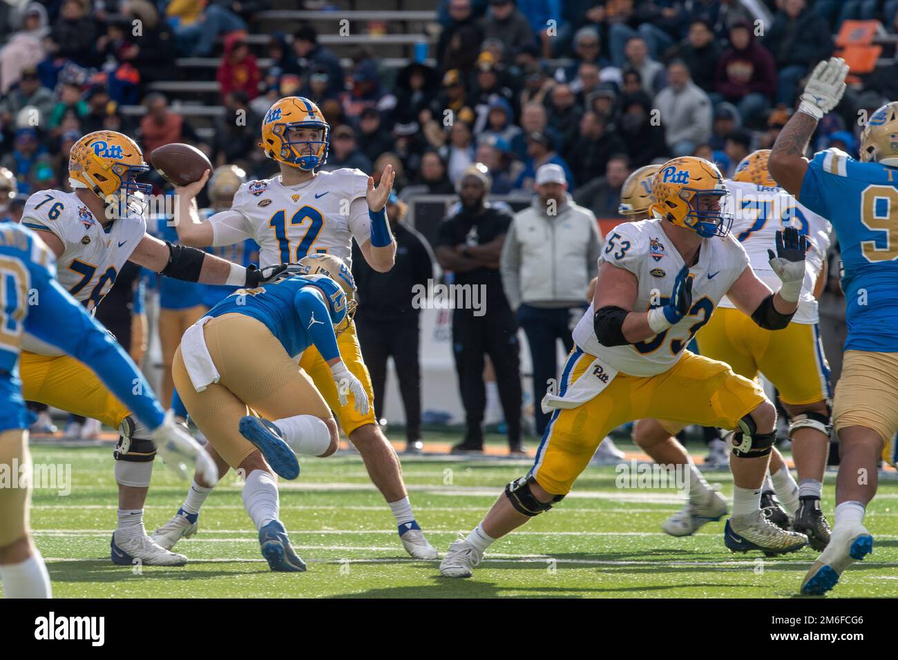 Pitt Panthers quarterback Nick Patti (12) makes a pass during the 2022 ...