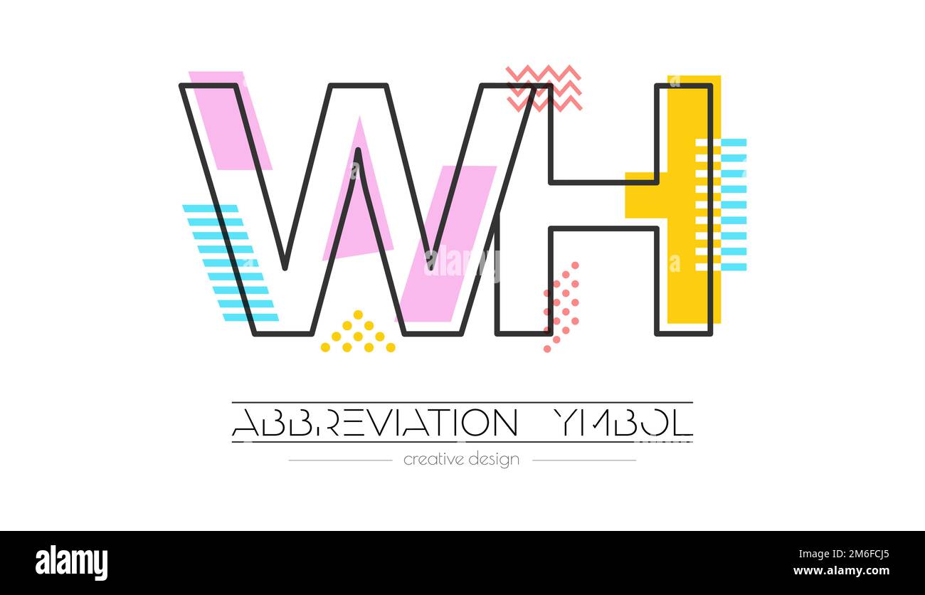 Letters W and H. Merging of two letters. Initials logo or abbreviation ...